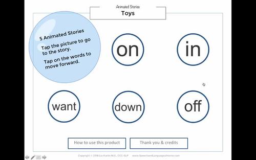 AAC Core Vocabulary Animated Stories: Toys. No Print | TPT