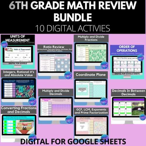 6th Grade Math Review Bundle by Math Rational Middles | TPT