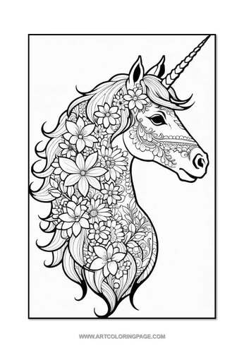 Unicorn Mandala Coloring Vol - 2: Instant Download by Art coloring book