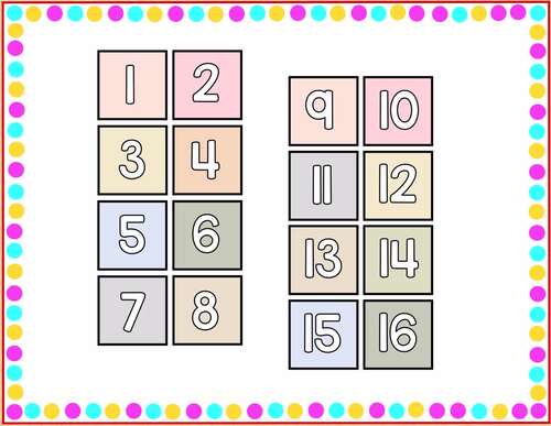 Printable Calendar Numbers, Number Labels, Number Spots, Number Tags