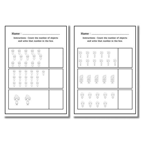 Count and Write the Number Worksheets2 , Math, Kindergarten & 6th