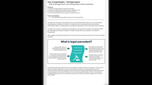 Yr.11 Legal Studies: The legal system - HCA interpretation of the ...