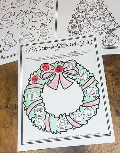 Dab-A-Sound Christmas Edition: No Prep Articulation + Google Slides Options