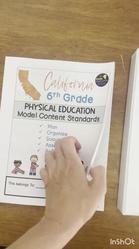 6th Grade California Physical Education Standards Printable Teacher Planner