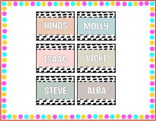 Printable Student Name Labels, Editable Classroom Labels, Name Tags, Labels