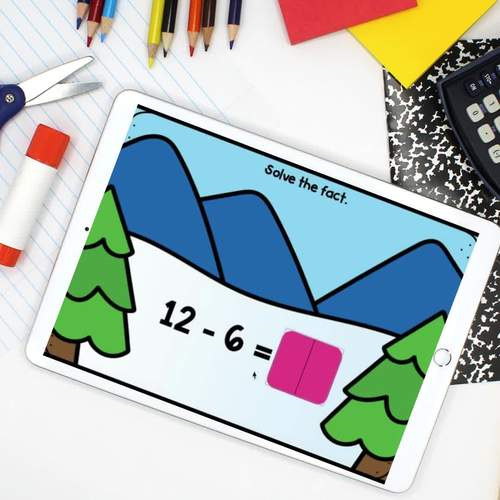 Adding and Subtracting Doubles Boom Cards | Winter Themed | TPT