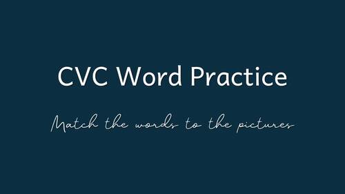 CVC Match Word to Picture Worksheets Cut and Paste Kindergarten to Grade 2