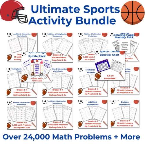 Sports Mega Bundle – Math Worksheets, Puzzles, Coloring Pages ...