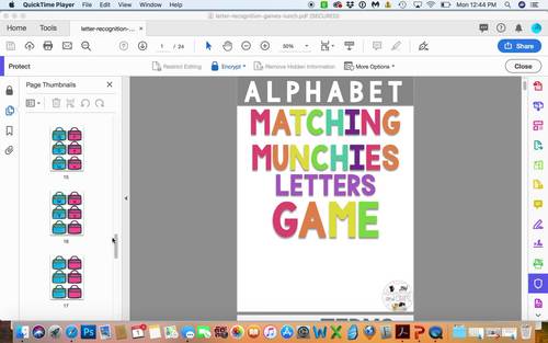 Matching Munchies - Letter Recognition Game | TPT