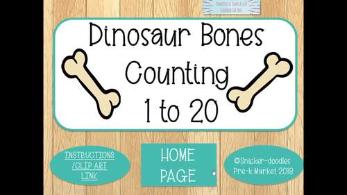 DINOSAURS COUNTING 1-20 ACTIVITY by Snicker-doodles Pre-k Market