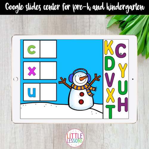 Winter Letter Match Game Digital Center by Arrows and Echoes | TPT