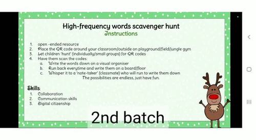 2nd batch High-frequency words QR codes Scavenger Hunt_20 words Christmas