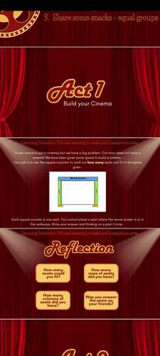 Integrated Math Cinema Rich Task Grade One - Area, Position, Equal Groups