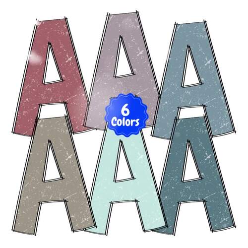 Winter Alphabet Grunge bulletin board letters and number font Bundle