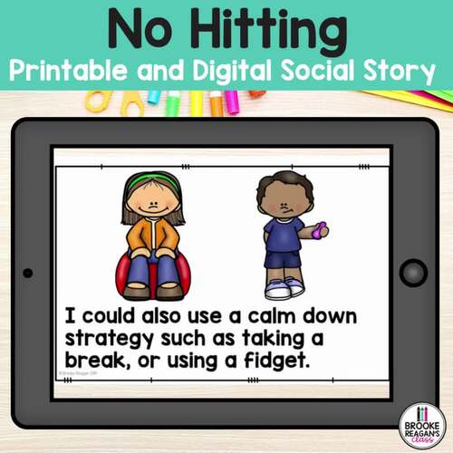 Social Story: No Hitting - Stop Sign Visual by Brooke Reagan | TPT