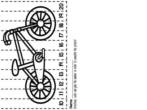 Counting Puzzles to 20 Transportation Theme by Erika Deane | TPT