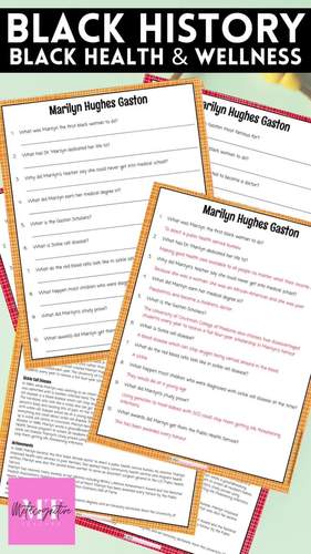 Women's Black History - Marilyn Hughes Gaston Reading Comprehension ...