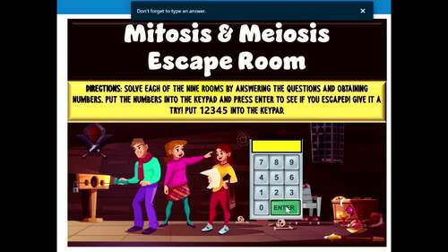 Mitosis and Meiosis Digital Escape Room - Boom Cards by Science With Grapes