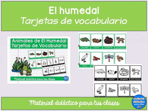 El Humedal, tarjetas de vocabulario| Spanish Resources | TPT