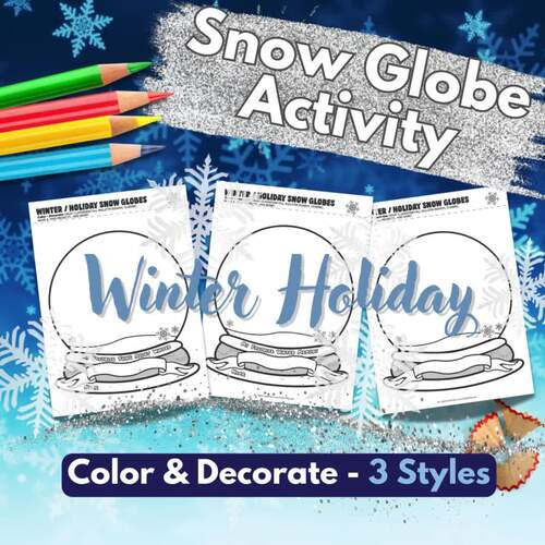 Snow Globe Activity - Draw a scene, color, and decorate by KrakenSky