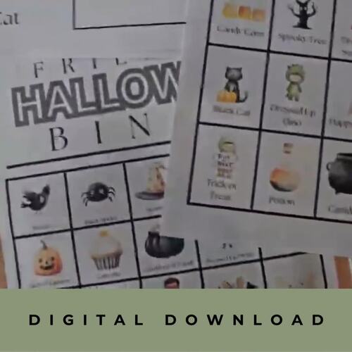 Happy Halloween Bingo, Riddle Classroom Game, Not Scary! by Healing Home
