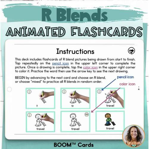 R Blends Animated Articulation Flashcards Boom Cards™ by Cytryn Speech