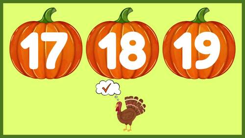 Fall Kindergarten Thanksgiving Missing Number Order 0 - 30 Math Fluency ...