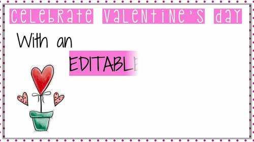 Valentine's Day Editable Mystery Picture Self Checking for Review