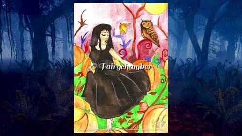 Halloween Pumpkin Field Witch Art 3 Sizes + Bookmarks For Crafting ...