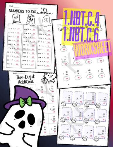 1st Grade Halloween Theme | Two-Digit Addition & Subtraction | TPT