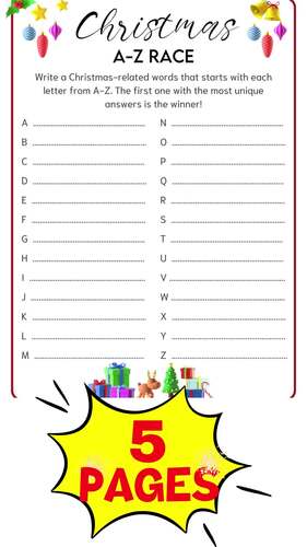4 Christmas Game Printables! Holiday Party Games BUNDLE, Fun Family ...