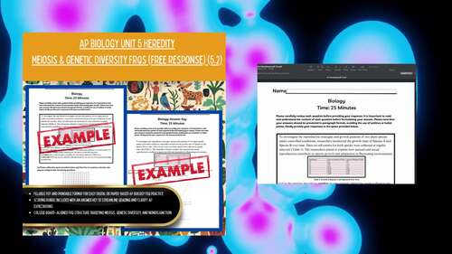 AP Biology UNIT 5 Heredity 5.2 Meiosis & Genetic Diversity FRQs ...