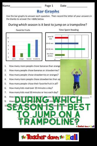 Bar Graph Worksheets w/ Riddles Self-grading Data Analysis Center ...