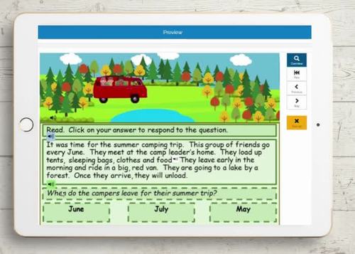 Reading Comprehension & Identifying Details: Camping AUDIO (Boom Cards)