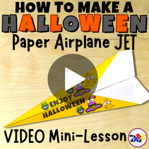 How to Make a Halloween Paper Airplane JET | VIDEO Mini-Lesson | TPT