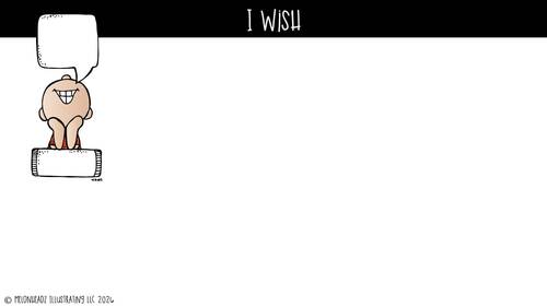 I Wish clip art, speech bubble, blank COLORED Version by Melonheadz Clipart