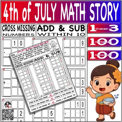 4th of July Mixed Addition and Subtraction Within 10 - Fluency Fun ...