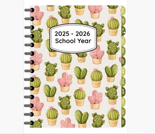 Cactus Themed Digital Planner for 2025-2026 School Year, Teacher ...