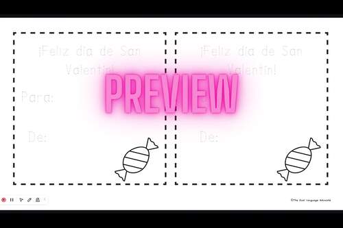 Valentine's Day Trace Cards for Classmates Spanish - cartas de traza ...