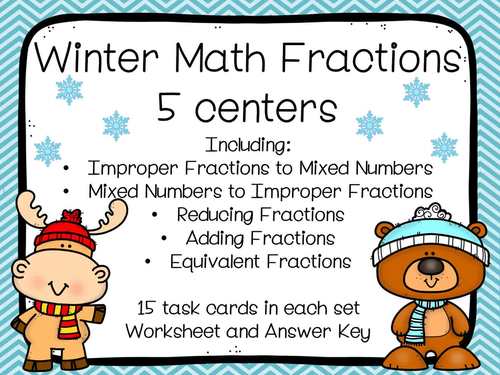 Fractions Task Cards Mega Set | Winter Themed by Joyful 4th | TPT