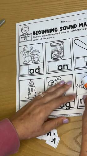 CVC Beginning and Ending Sound Match. No Prep! by Blackbird Teaching Co