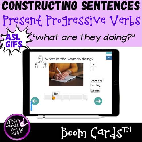 Boom Cards - Constructing Sentences: Present Progressive Verbs: with ...