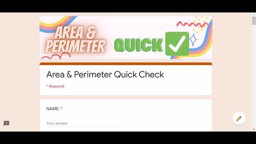 Perimeter and Area Google Forms™ assessment by Jo Jo's Jungle | TPT