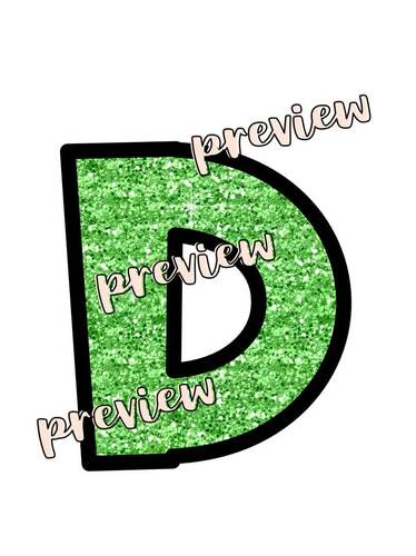 Lime Green Glitter Bulletin Board Letters Numbers & Symbols by Anh Huynh