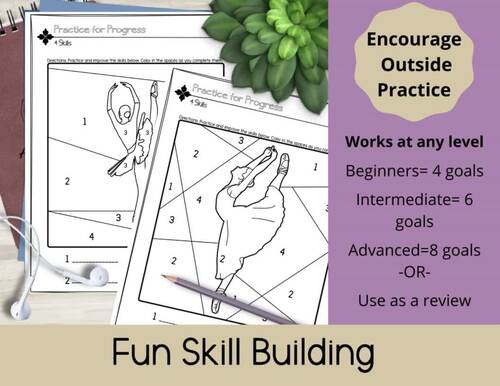 Color by Number Skills Practice Activity for Dancers in Middle and High ...