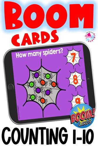 Halloween Counting to 10 Math Boom Cards Kindergarten by Primary Piglets