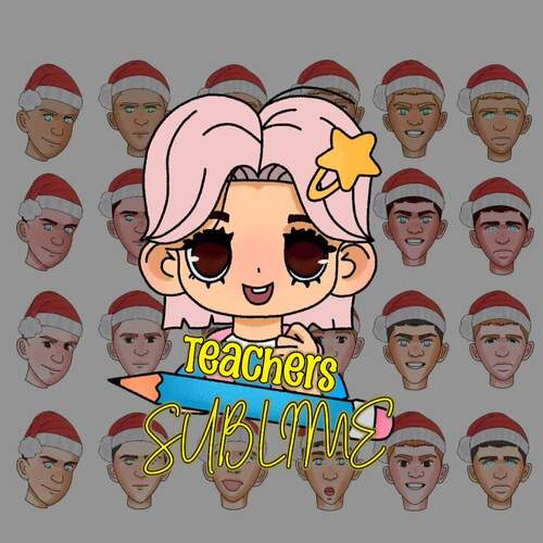 faces showing emotions/feelings clipart [christmas male edition]