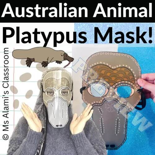 Book Week 2023 Australian Animal Mask Platypus by Ms Alami's Classroom