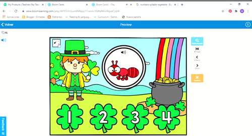 BOOM CARDS St Patrick's Day: DIVIDE WORDS INTO SYLLABLES Distance Learning