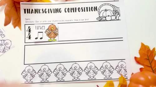 Thanksgiving Printable Rhythm Manipulatives + Composition Activity for ...